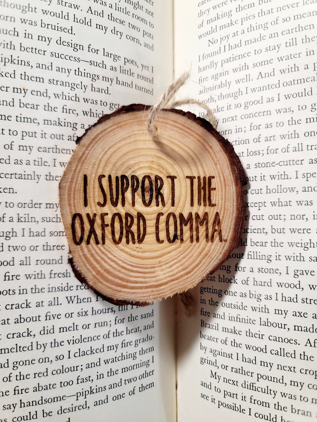 Oxford Comma Wooden Ornament, Geek Ornament, Nerd Ornament, Funny ...