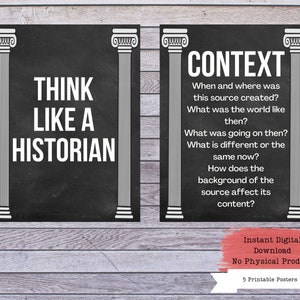 Think Like a Historian, History Decor, History Poster, Social Studies ...