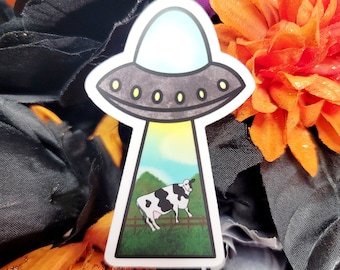 Cat Abduction Sticker Alien Abduction Sticker Water Bottle - Etsy