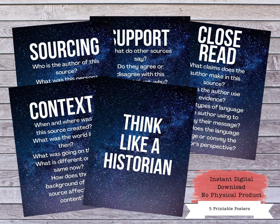 Think Like a Historian, History Decor, History Poster, Social Studies ...