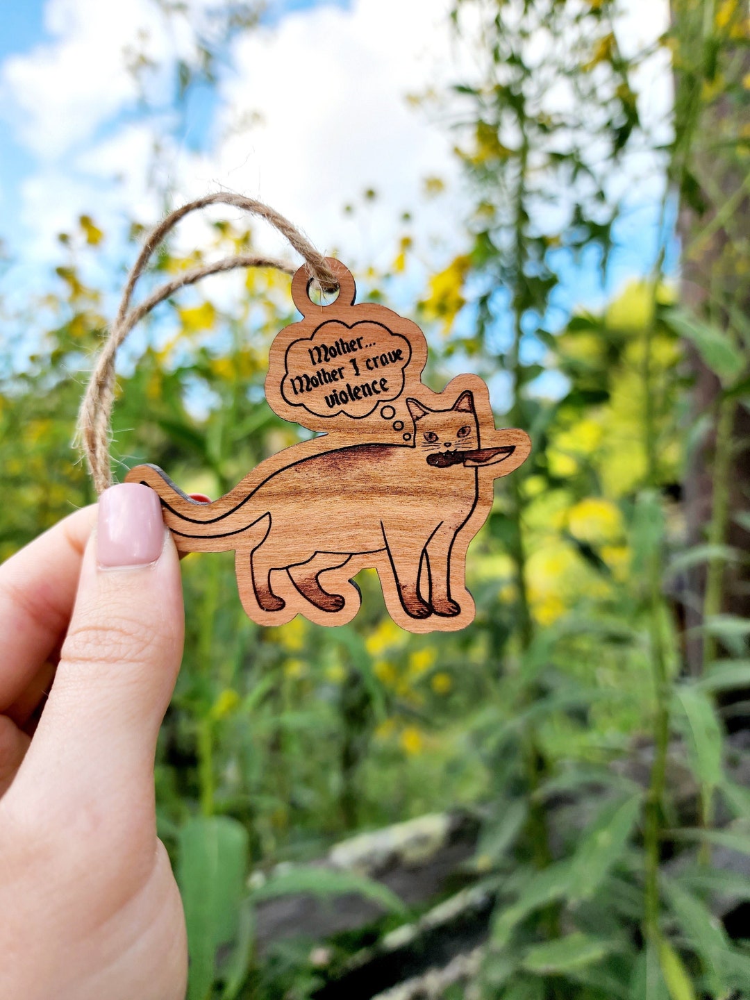 Murder Cat Ornament, Cat Meme Ornament, Violent Cat, Knife Cat, Meme ...