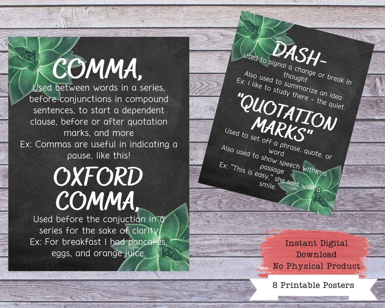 Printable ELA Poster, Punctuation Poster, English Teacher, Classroom ...