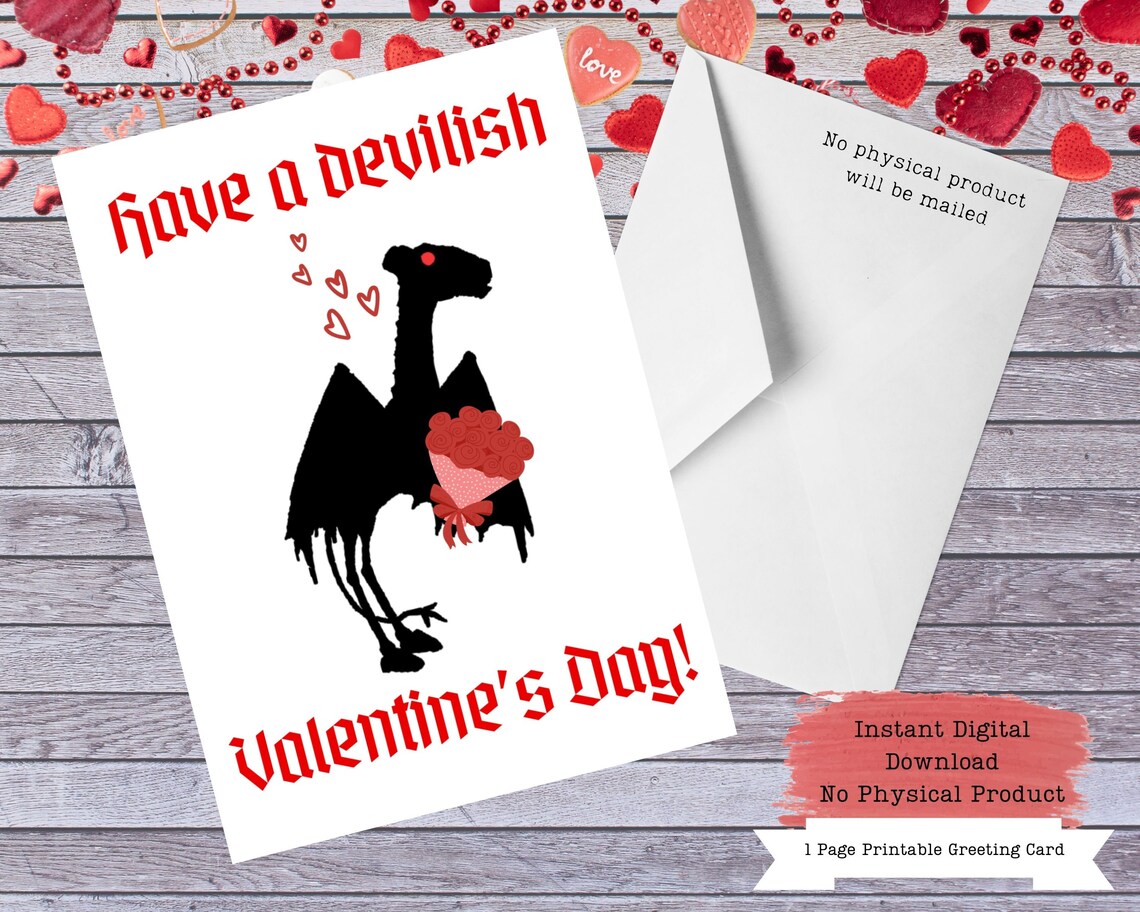 Jersey Devil Cryptid Cryptid Valentine Funny Valentine NJ | Etsy