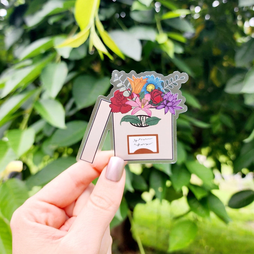 Archival Boxes Floral Clear Sticker, Archival Storage, Archivist ...