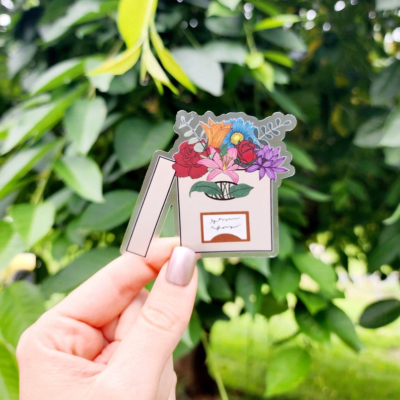 Archival Boxes Floral Clear Sticker, Archival Storage, Archivist ...