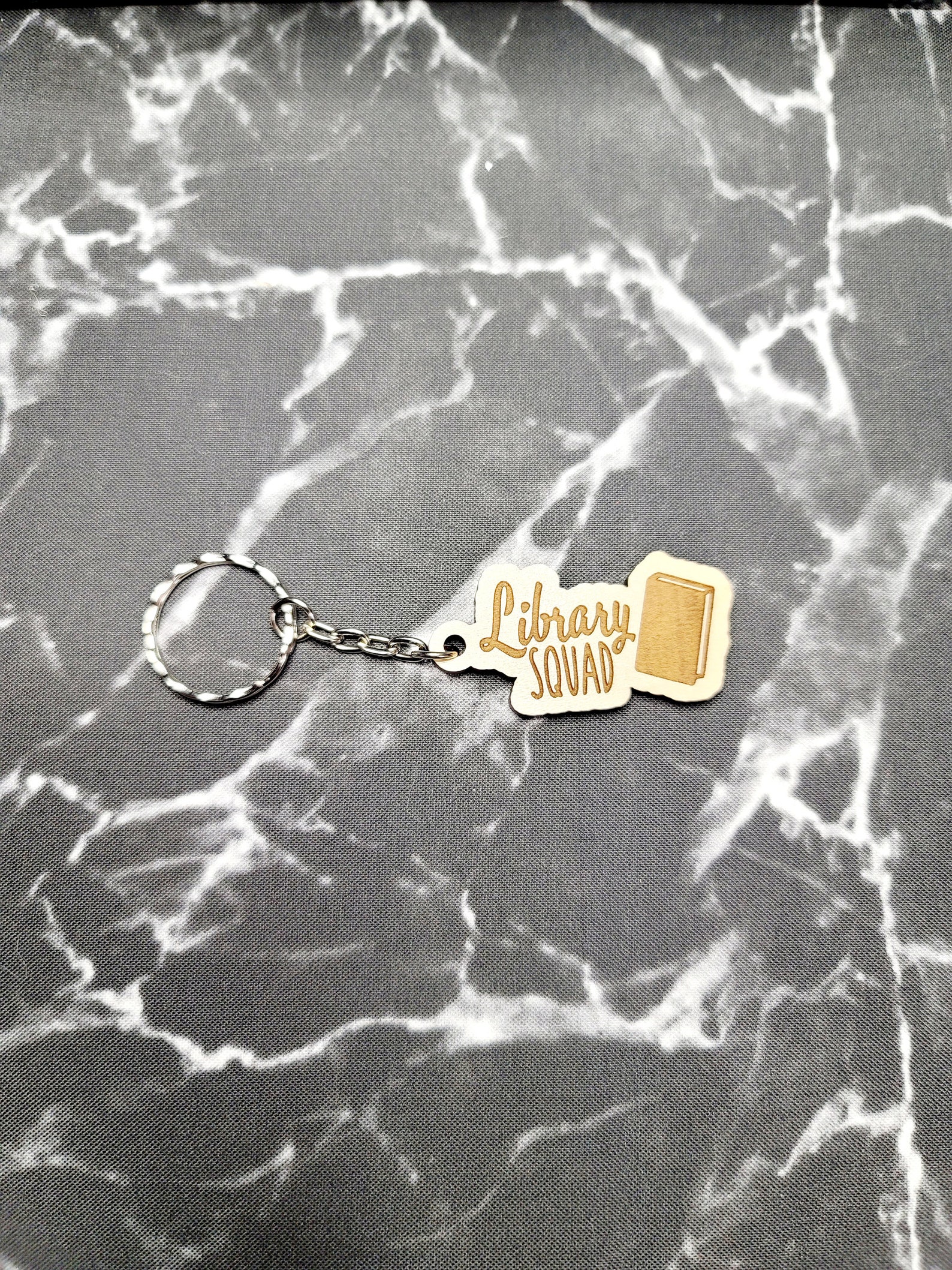 Library Squad Book Keychain Librarian Keychain Librarian - Etsy