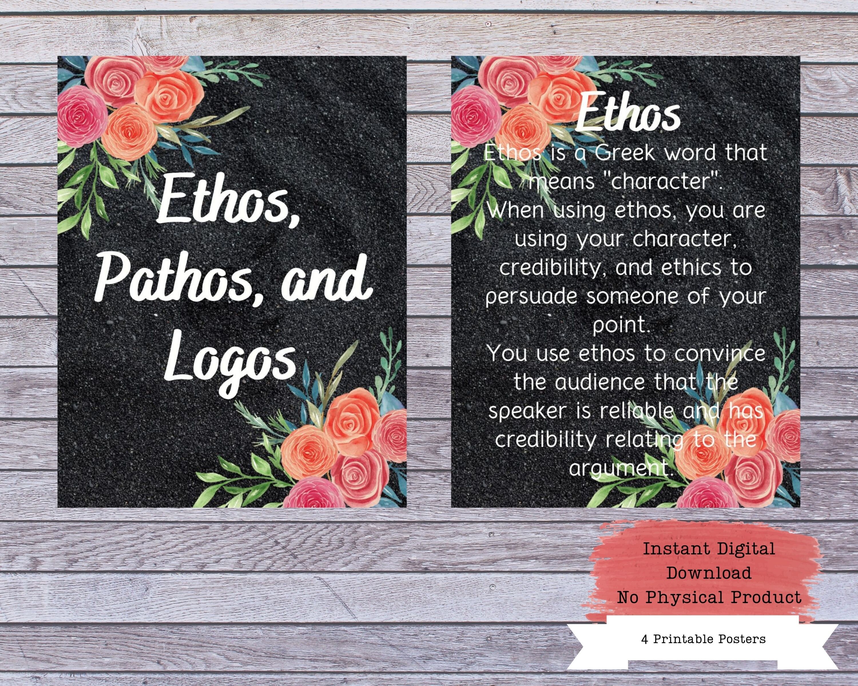 Ethos Pathos Logos Aristotle Poster Essay Writing Classroom - Etsy