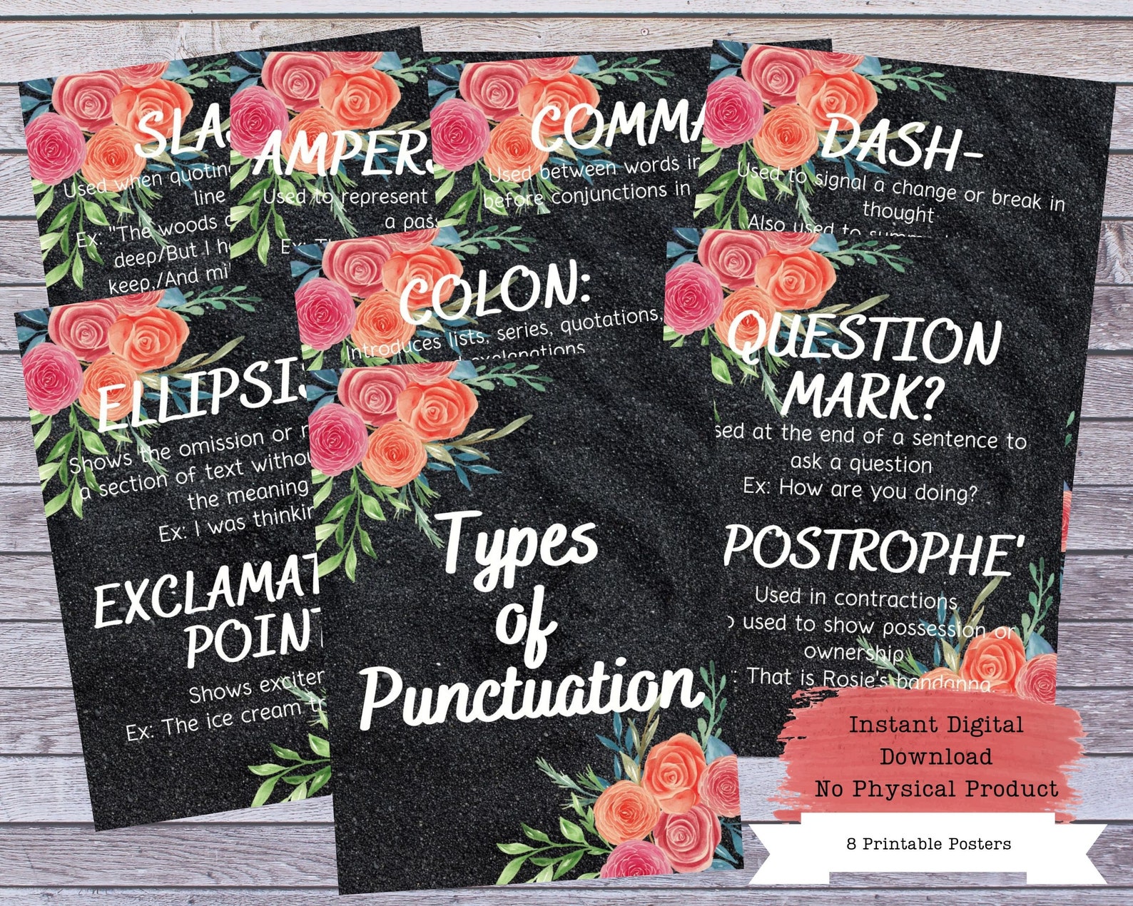 Printable ELA Poster Punctuation Poster English Teacher - Etsy