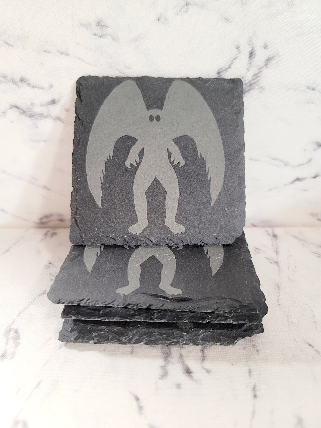 Cryptid Slate Coaster Set, Cryptid Art, Cryptid Coaster Set, Cryptid ...