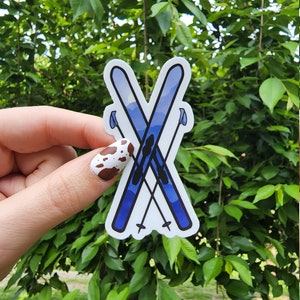 Skis and Poles, Ski Gifts, Ski Sticker, Skiing Sticker, Mountains ...