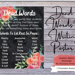 Dead Words in Writing Poster, Essay Writing, Essay Editing, Writing ...