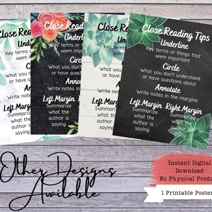 English Classroom Poster, English Teacher, Literature Poster, Reading ...