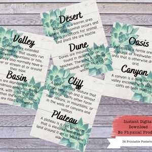 Geography Landforms Printable Poster Set, Geography Classroom Decor ...
