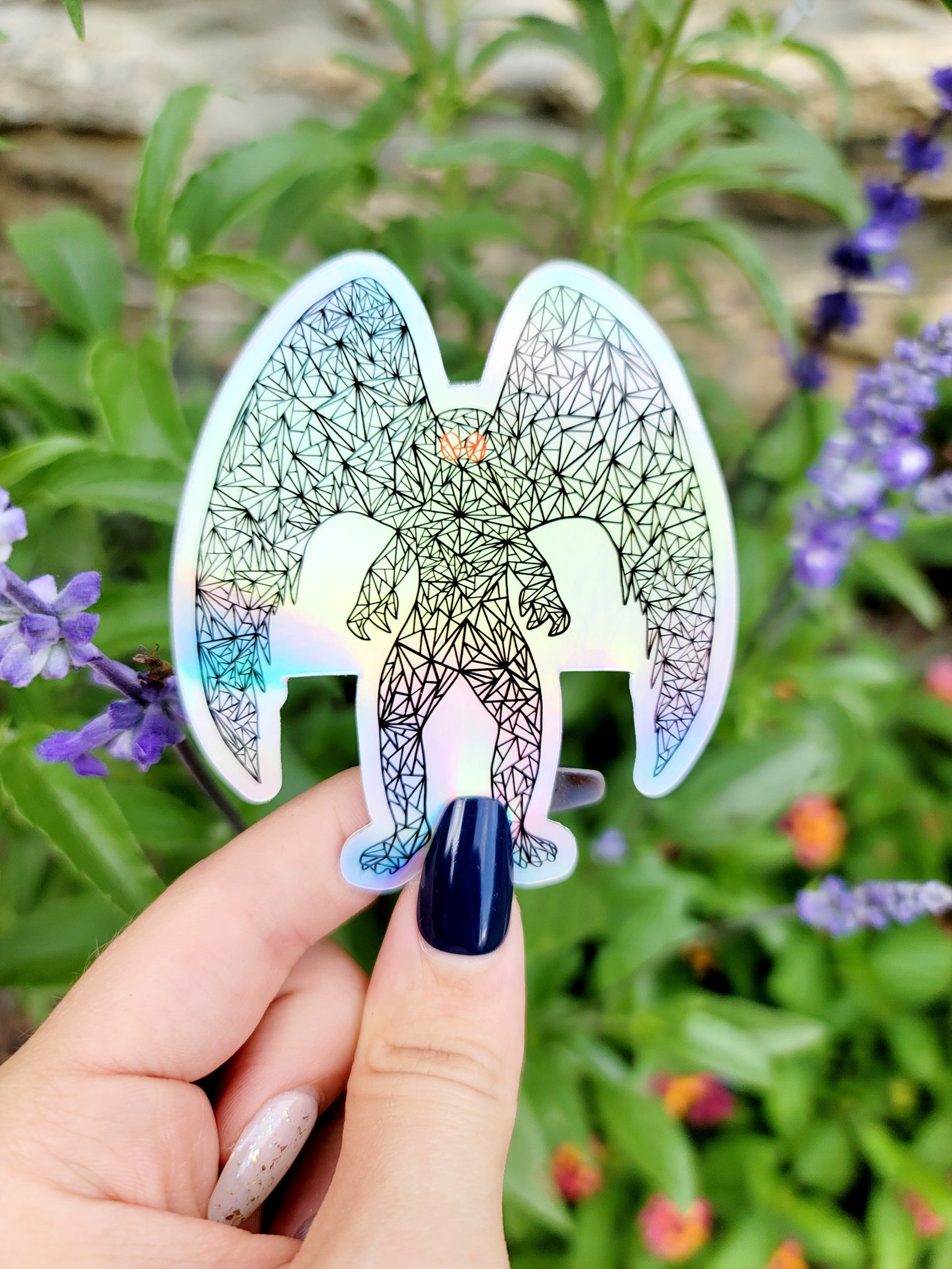 Holographic Mothman Sticker Cryptid Art Cryptid Club | Etsy