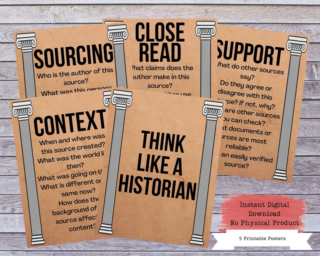 Think Like a Historian, History Decor, History Poster, Social Studies ...