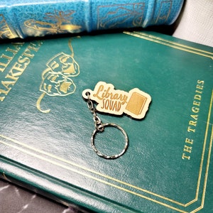 Library Squad Book Keychain, Librarian Keychain, Librarian Gift, Gift ...