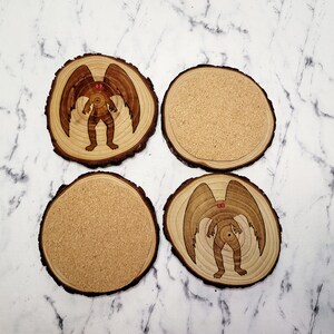 Cryptid Live Edge Wood Coaster Set, Cryptid Art, Cryptid Coaster Set ...