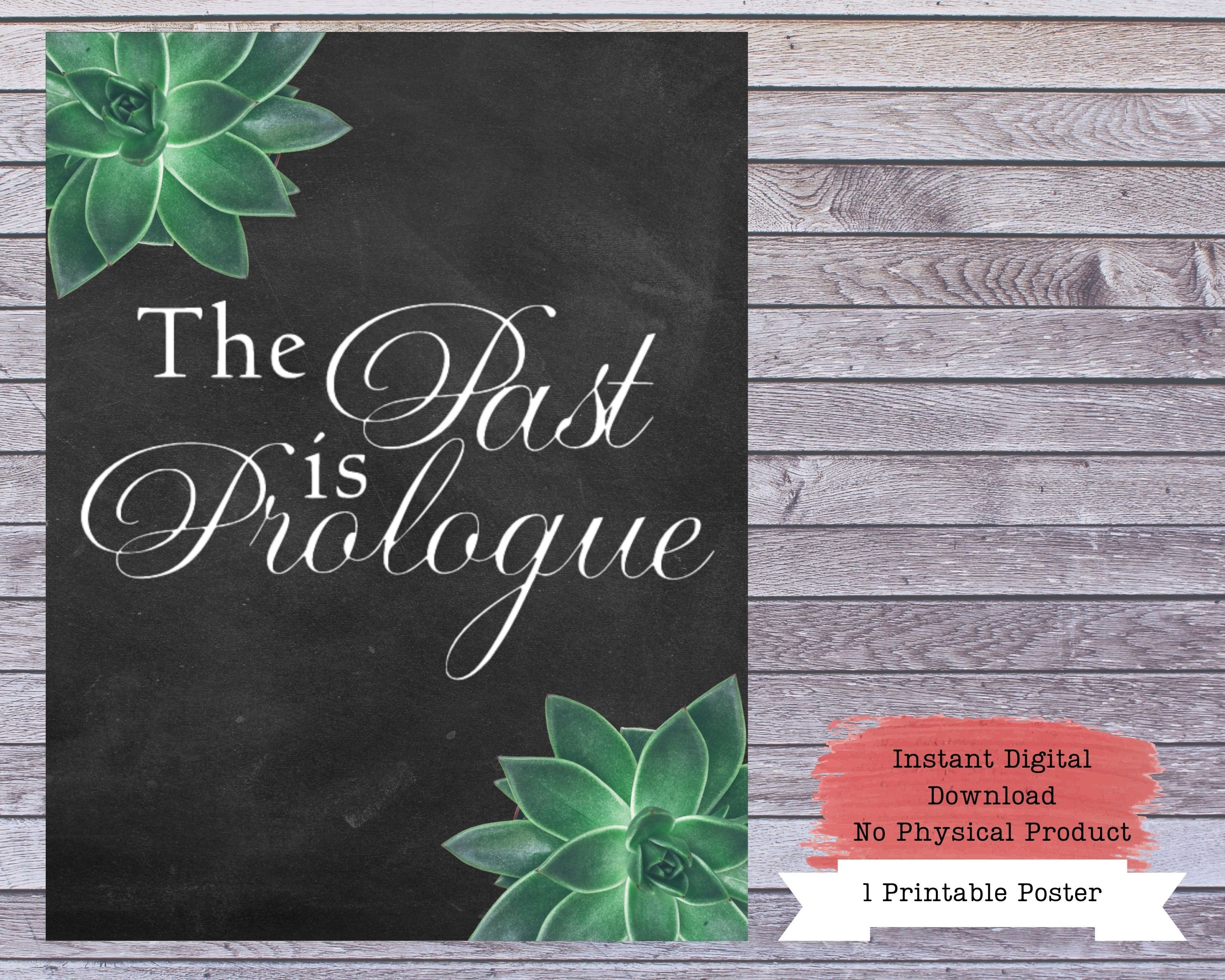 The Past is Prologue History Classroom History Defined - Etsy UK