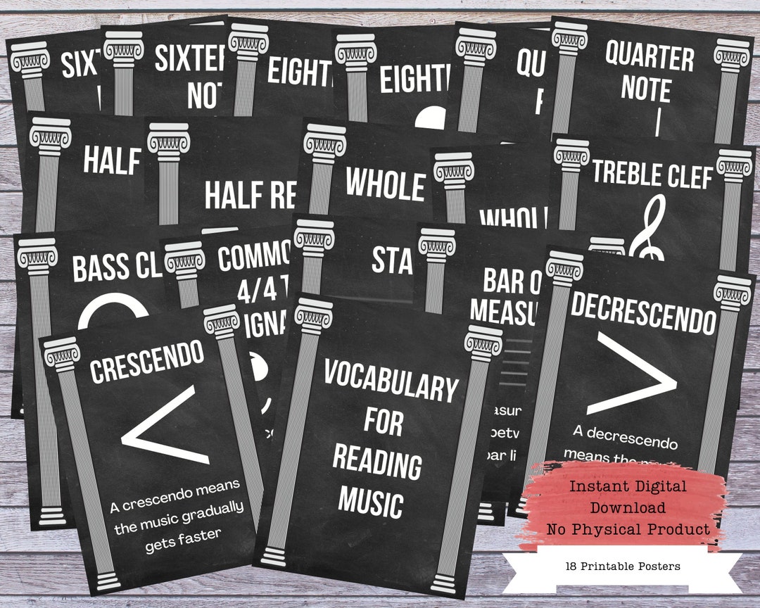 Music Poster Pack, Music Classroom, Music Room Decor, Music Room Art ...