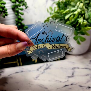 Archivist Clear Sticker, Archival Storage, Archival Boxes Sticker ...