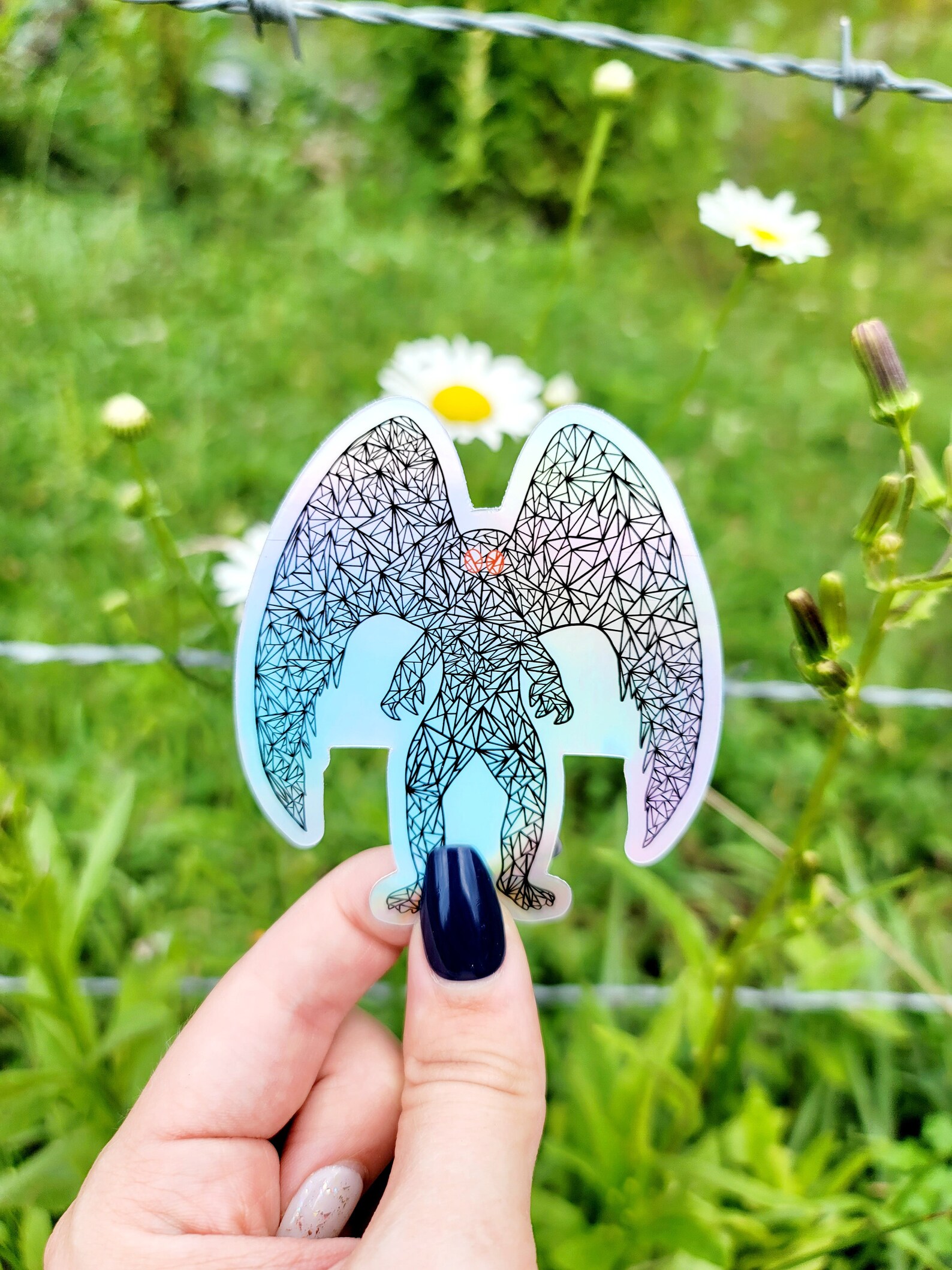 Holographic Mothman Sticker Cryptid Art Cryptid Club | Etsy