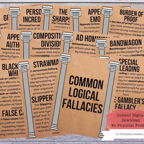 Logical Fallacies Poster - Etsy
