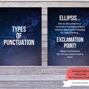 Printable ELA Poster, Punctuation Poster, English Teacher, Classroom ...