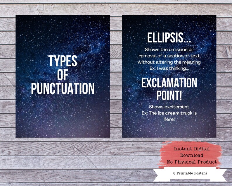 Printable ELA Poster, Punctuation Poster, English Teacher, Classroom ...