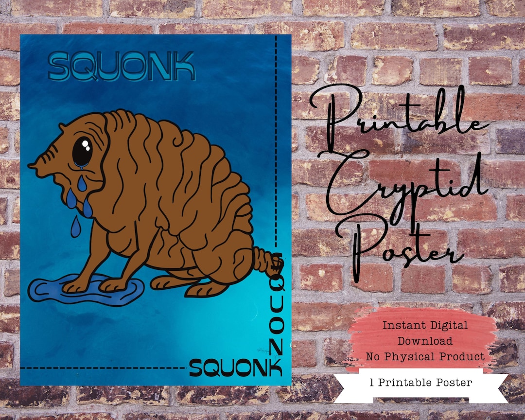 Squonk Printable Poster, Squonk Portrait, Squonk Art Print, Squonk Wall ...