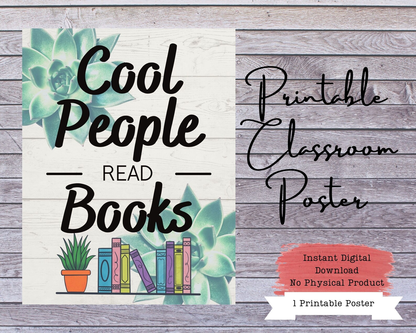 Read Books Poster Reading Posters Book Classroom Decor | Etsy