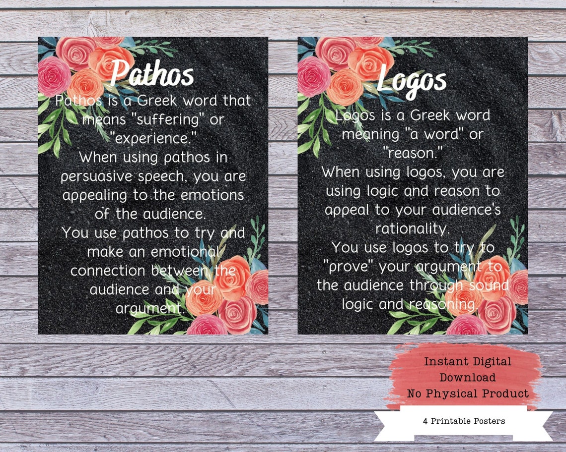 Ethos Pathos Logos Aristotle Poster Essay Writing Classroom - Etsy