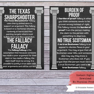 Logical Fallacies Printable Poster Set, Fallacies Posters, Debate Coach ...