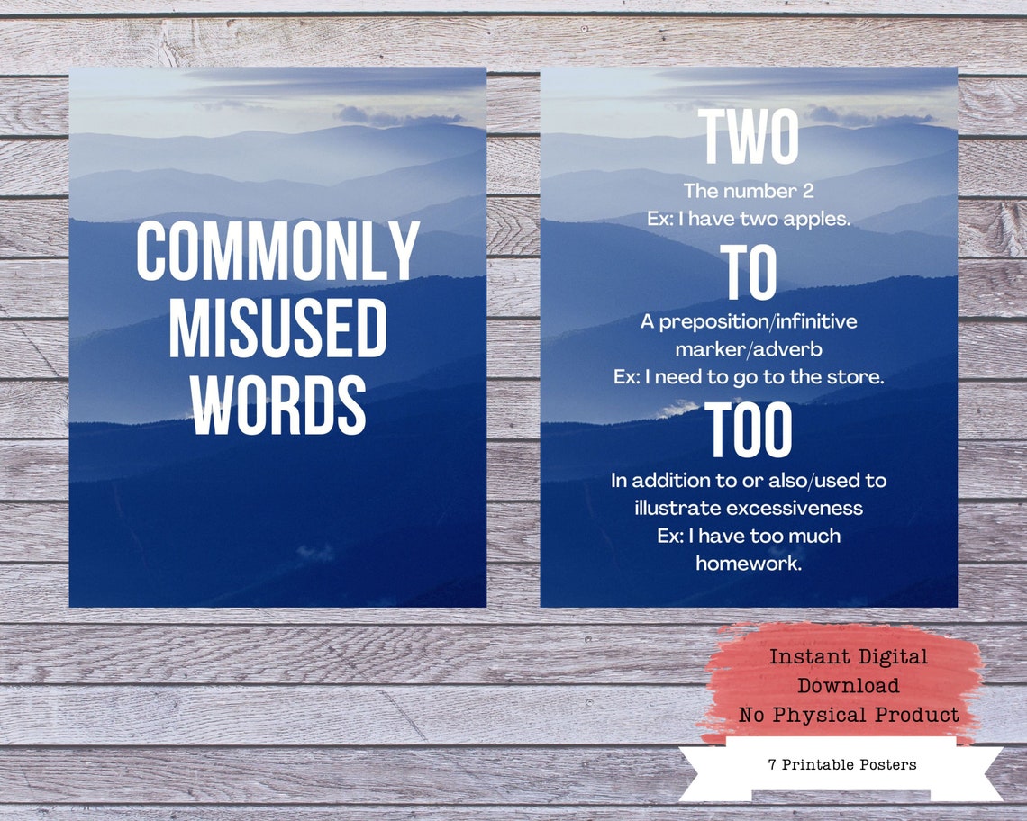 Printable Poster Set English Posters Classroom Decor - Etsy