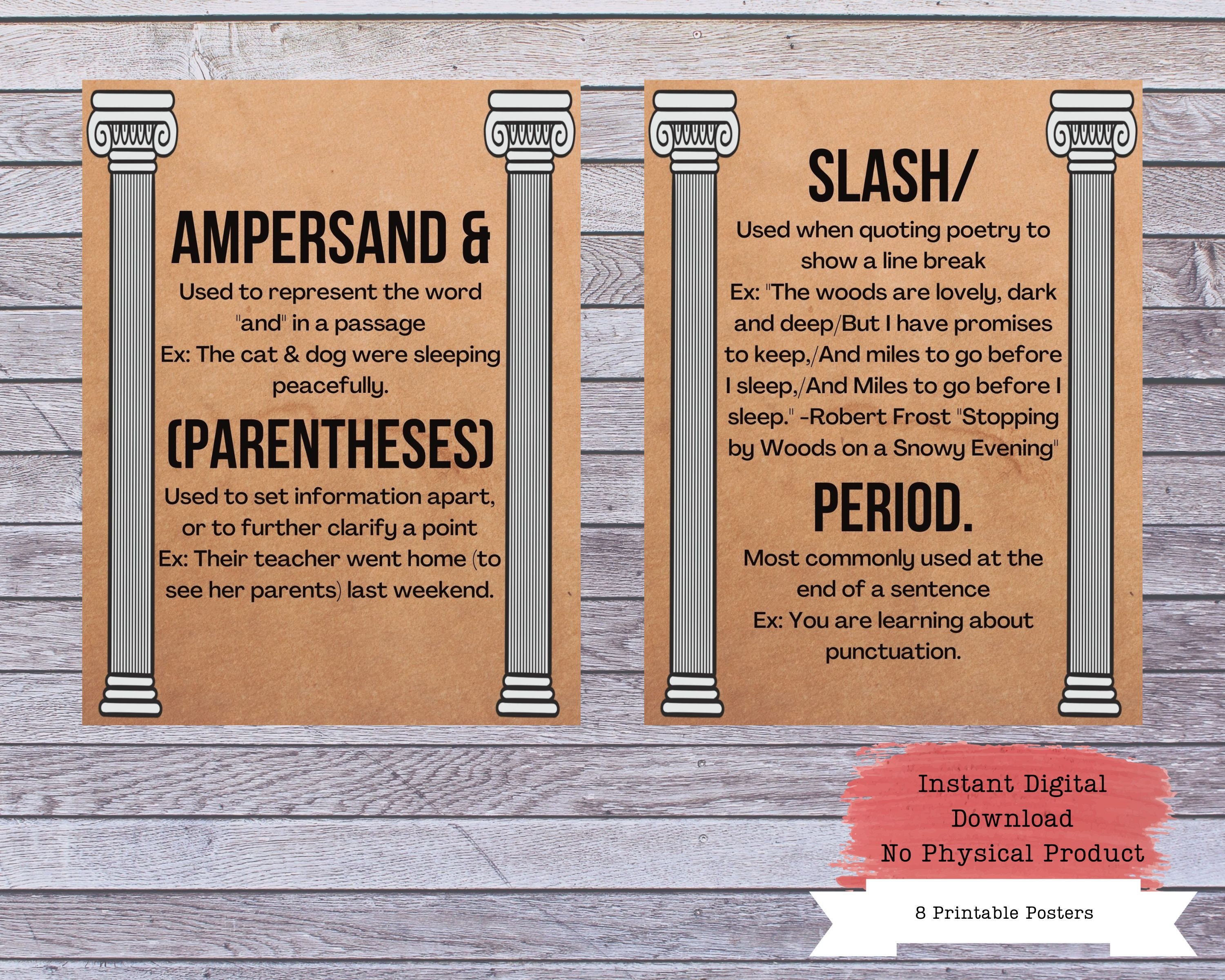 Printable ELA Poster, Punctuation Poster, English Teacher, Classroom ...