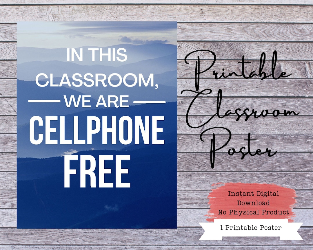 Cellphone Free Classroom Poster, Phone Free Class, No Phones Classroom ...