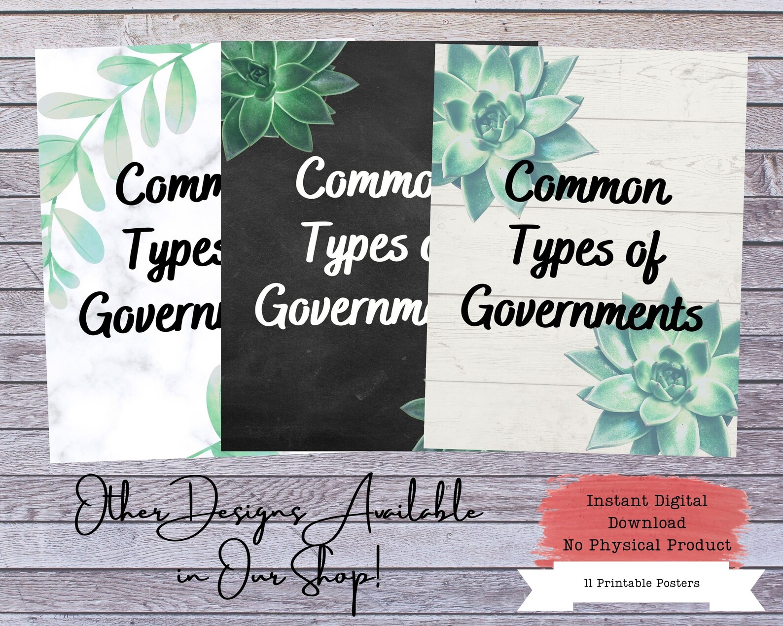 Types of Government Posters History Poster Social Studies - Etsy