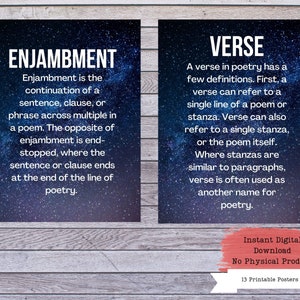 Poetry Terms Printable Poster Set, Literary Devices, Literature Poster ...
