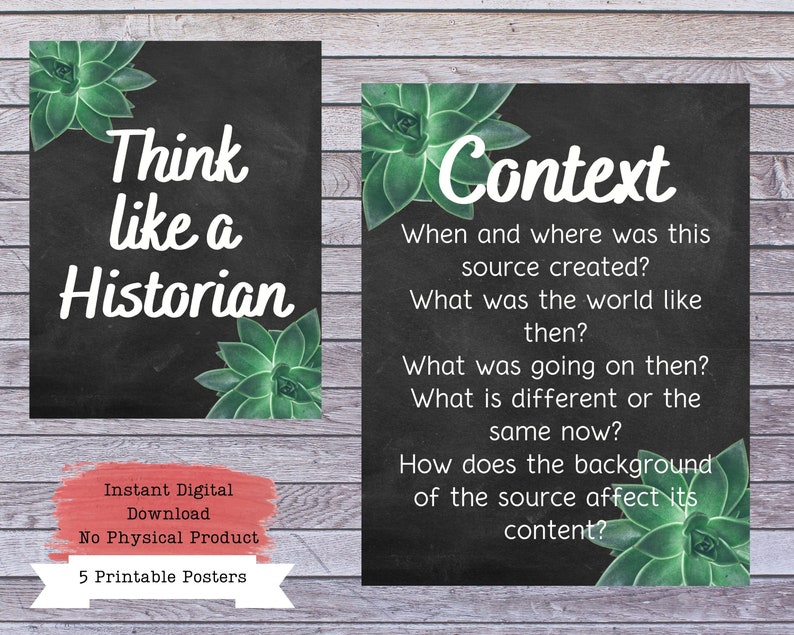 Think Like a Historian History Decor History Poster Social - Etsy