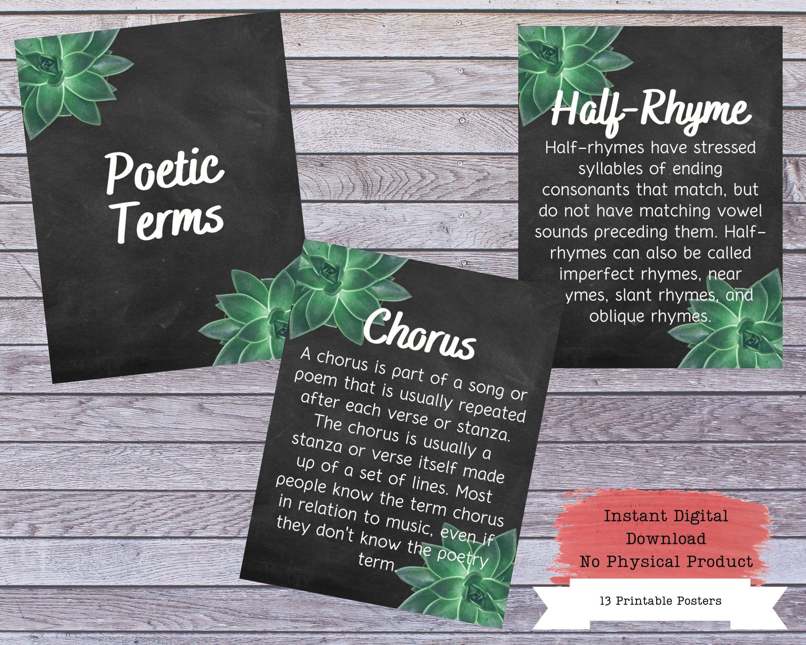 Poetry Terms Printable Poster Set Literary Devices - Etsy