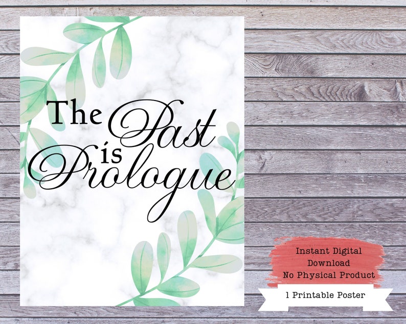 The Past is Prologue History Class History Poster Social - Etsy