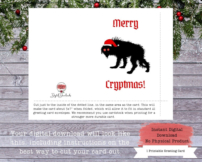 Snarly Yow, Cryptid Cards, Printable Cards, Cryptid Christmas, Cryptid ...