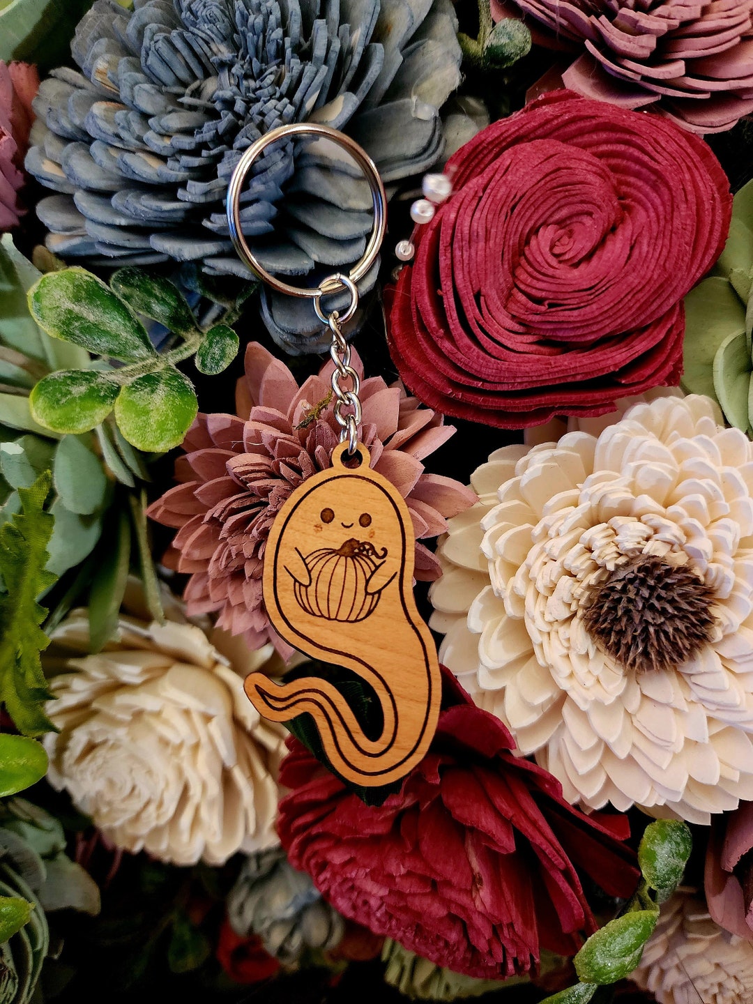 Ghost Keychain, Ghost Keyholder, Ghost Keyring, Halloween Key Fob ...