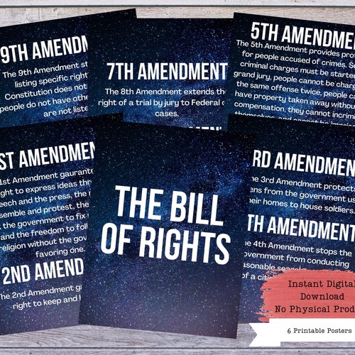 US Amendments Printable Poster Set US Constitution Wall Art - Etsy