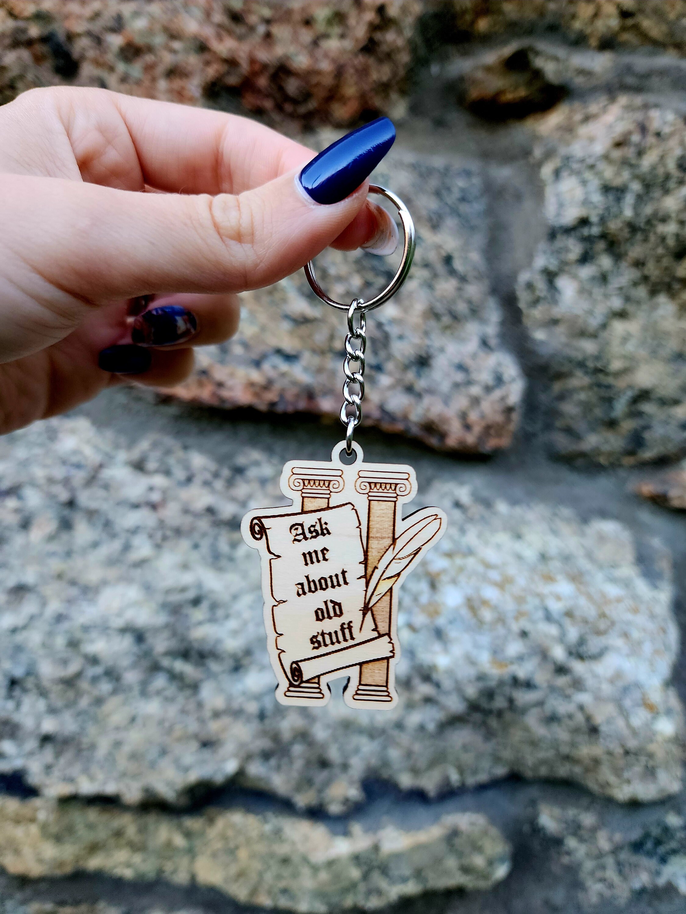 History Keychain, Historian Gift, Old Stuff Keychain, Archivist ...