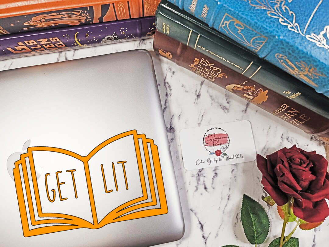 Get Lit Book Decal, ELA Teacher Sticker, Literature Decal, Reading is ...