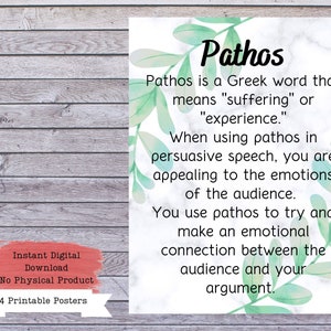 Ethos Pathos Logos, Speech Classroom, Classroom Posters, Aristotle ...