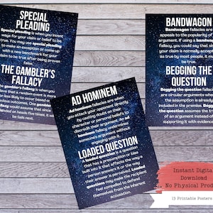 Logical Fallacies Printable Poster Set, Fallacies Posters, Debate Coach ...
