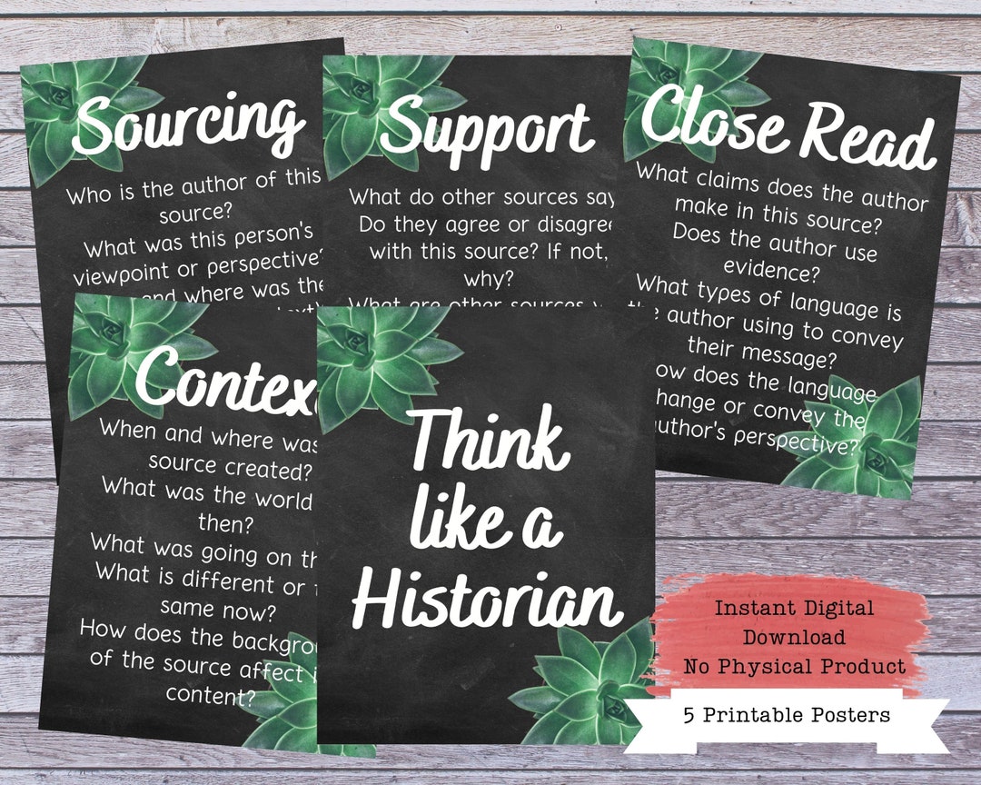 Think Like a Historian, History Decor, History Poster, Social Studies ...