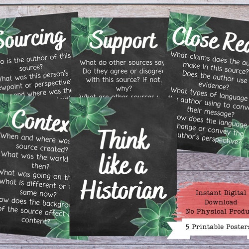 Think Like a Historian History Decor History Poster Social - Etsy
