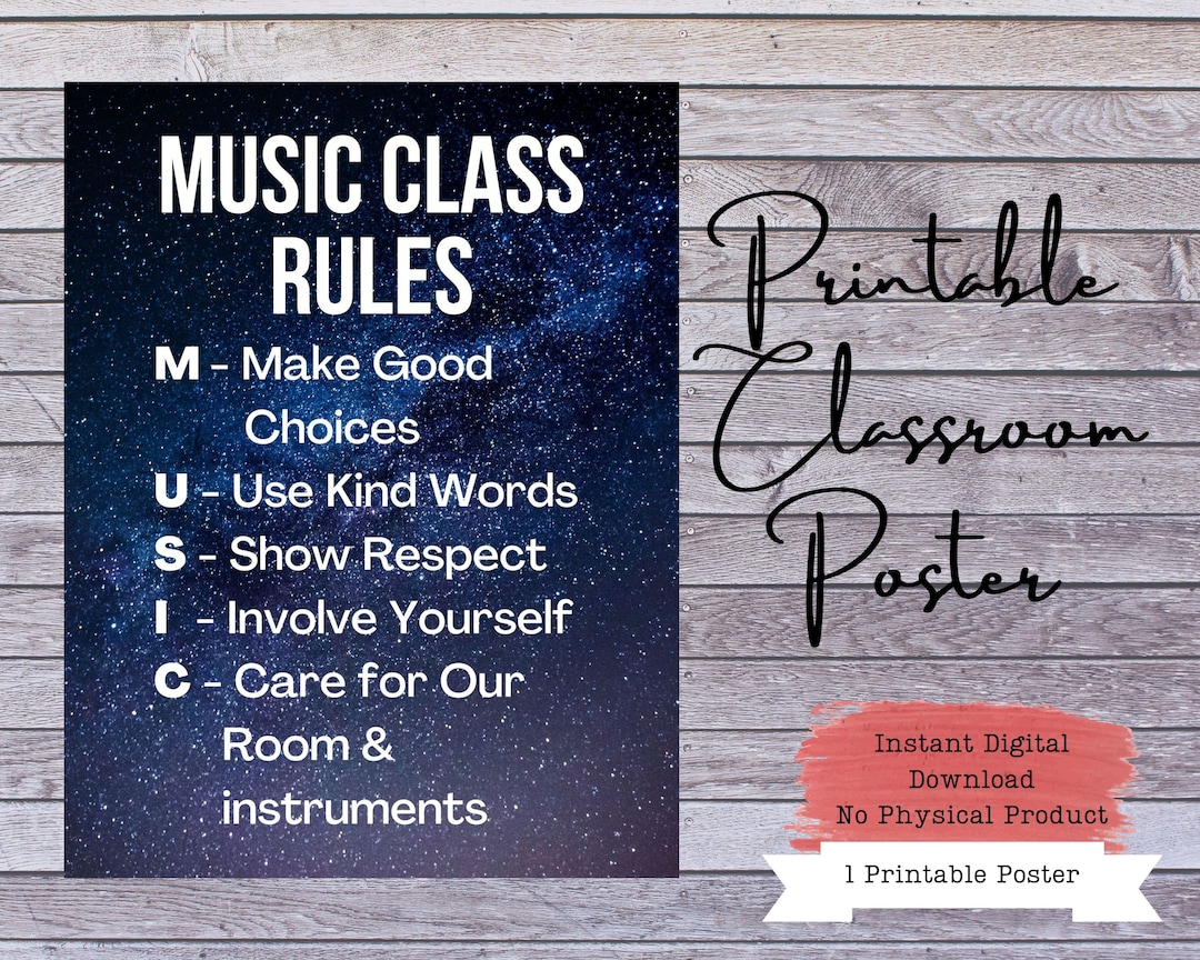Music Class RULES, Music Poster Pack, Music Room Decor, Music Classroom ...